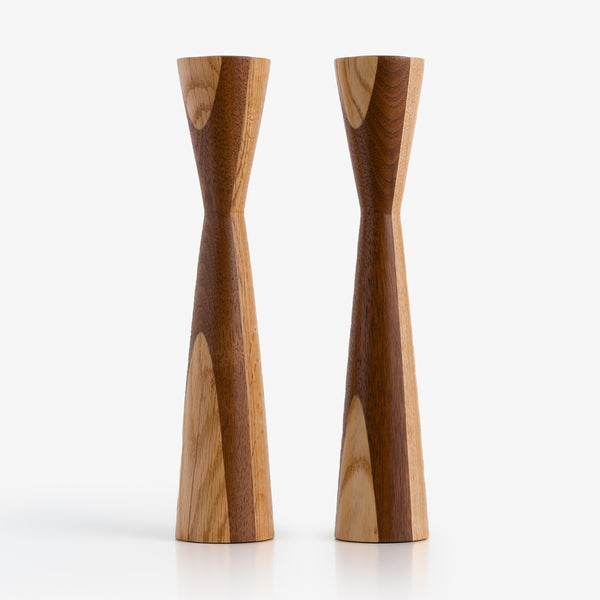Pair of Triangular Hourglass Candle Holder by Robert Christman ...