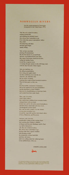 Norwegian Rivers Poem by Joseph Langland - Poster – Vesterheim Museum Store